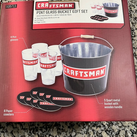 craftsman | Dining | Craftsman Bucket With A Set Of 4 Pint Glasses ...
